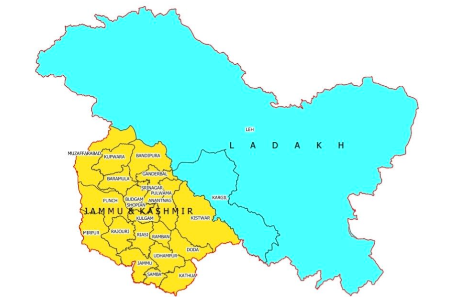 PoK in Union Territory of J&K, Gilgit-Baltistan in Ladakh in Newly ...