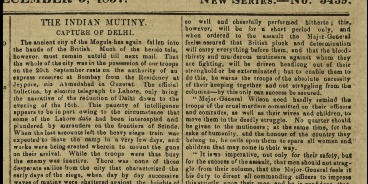 Colonial Narratives From 1857 British India Still Alive in Today's ...